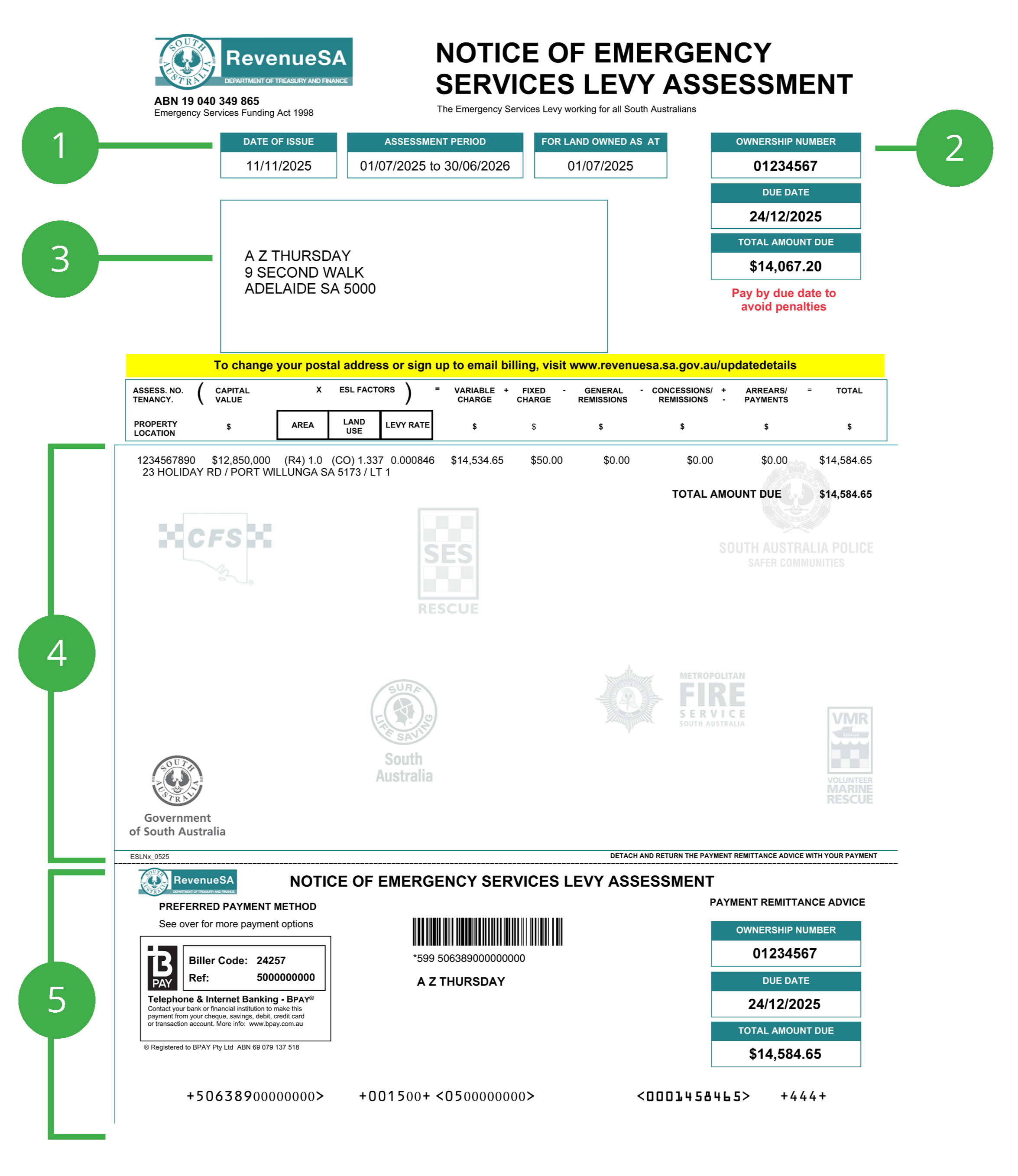 How to read your Notice of Emergency Services Levy Assessment | RevenueSA